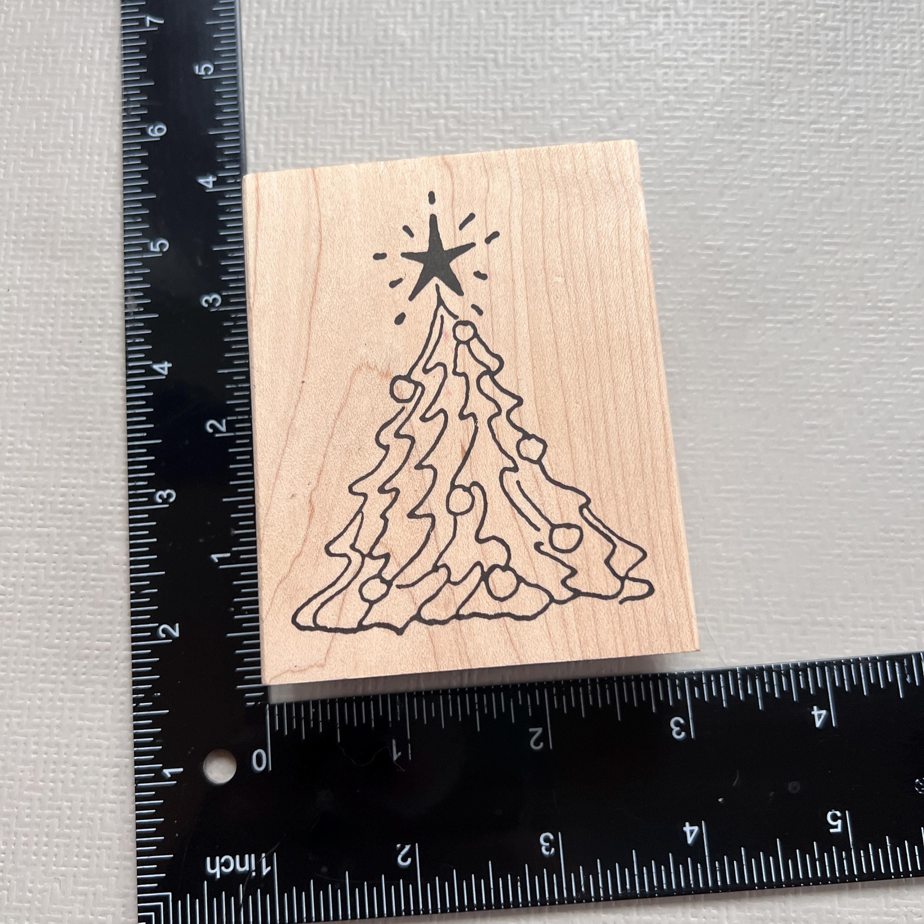Rubber Stamps Christmas Tree Artistic Vintage Wood Mounted Stamps - Etsy