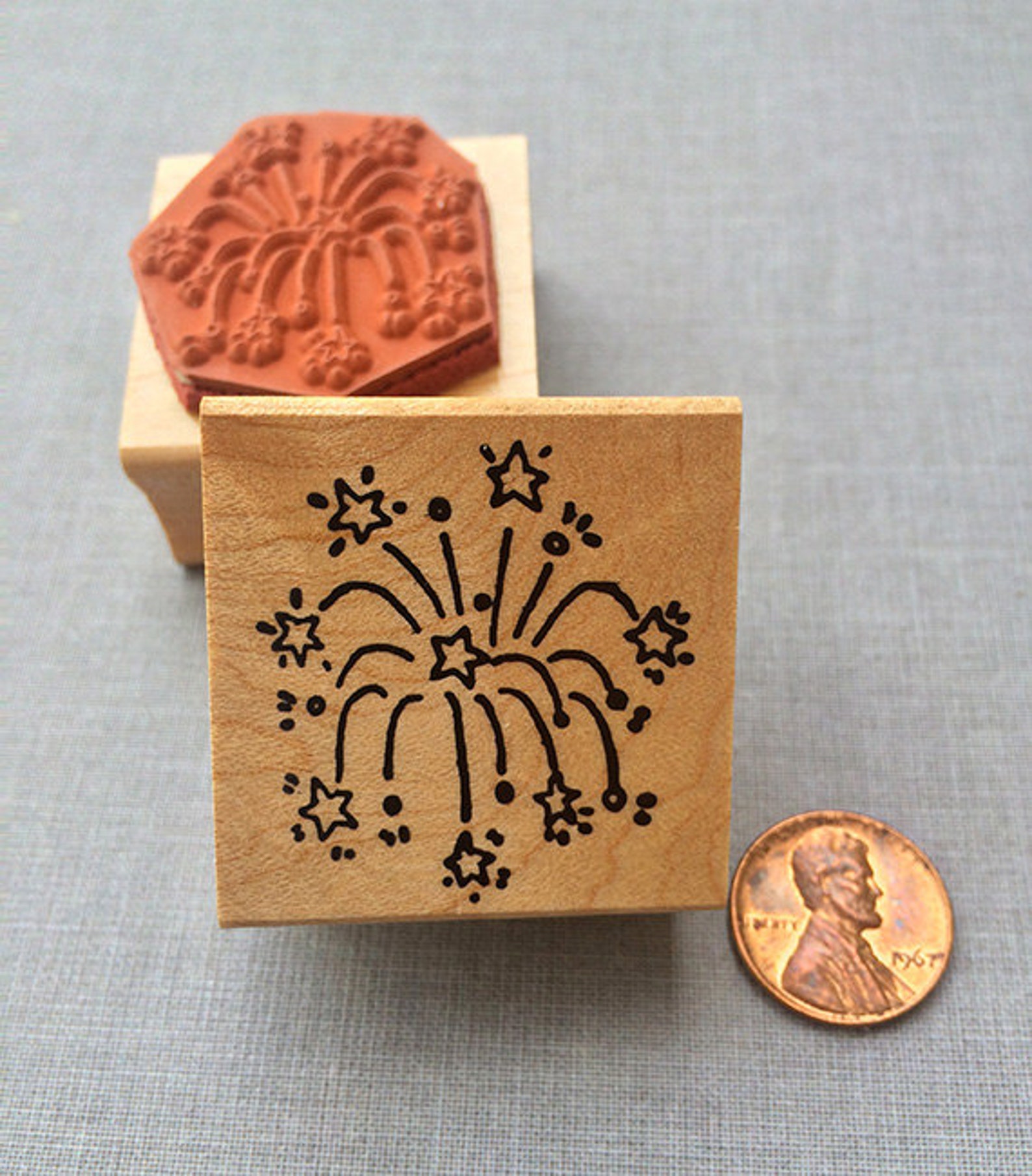Fireworks Rubber Stamp - Etsy