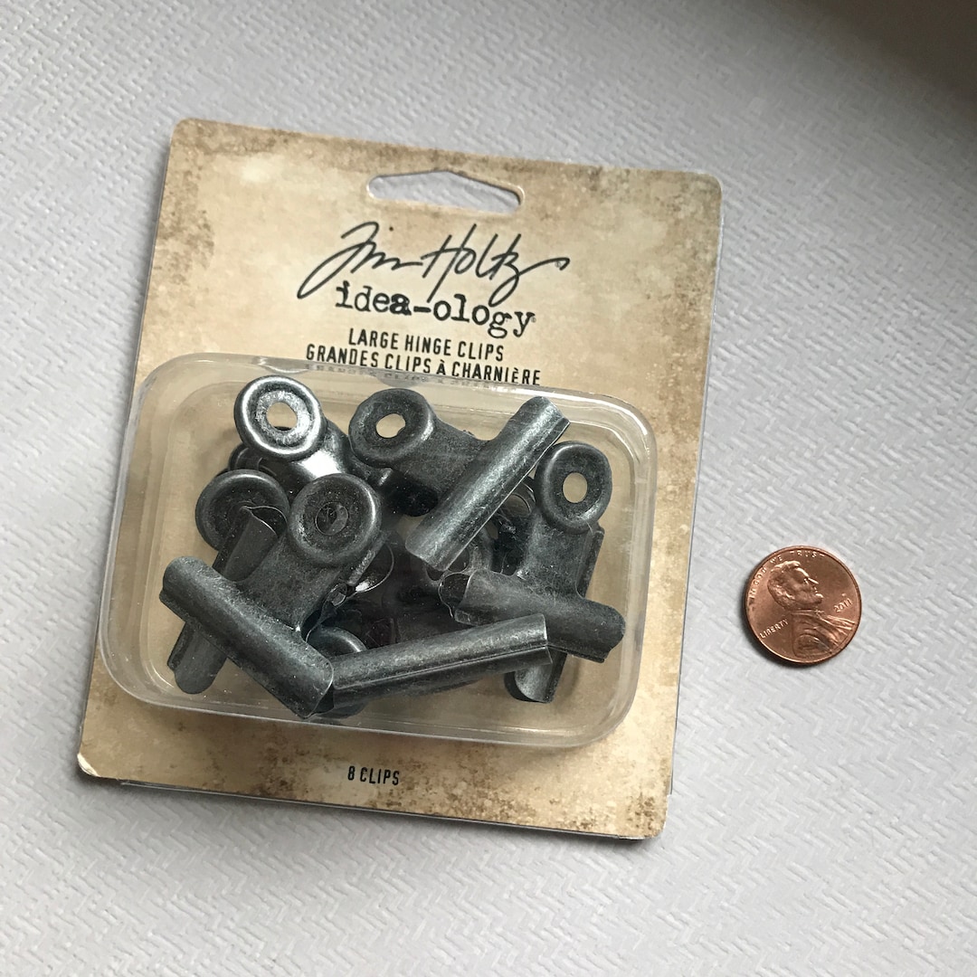 Tim Holtz Ideaology Large Hinge Clips, Antique Nickel Finish, Pack of 8 ...