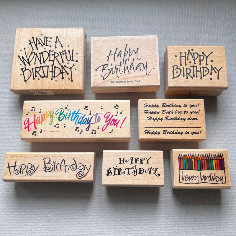 Happy Birthday Stamp - Etsy