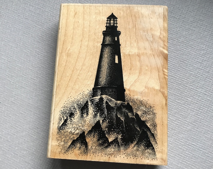 Vintage Stampscapes Landscape Lighthouse Rubber Stamp - Etsy