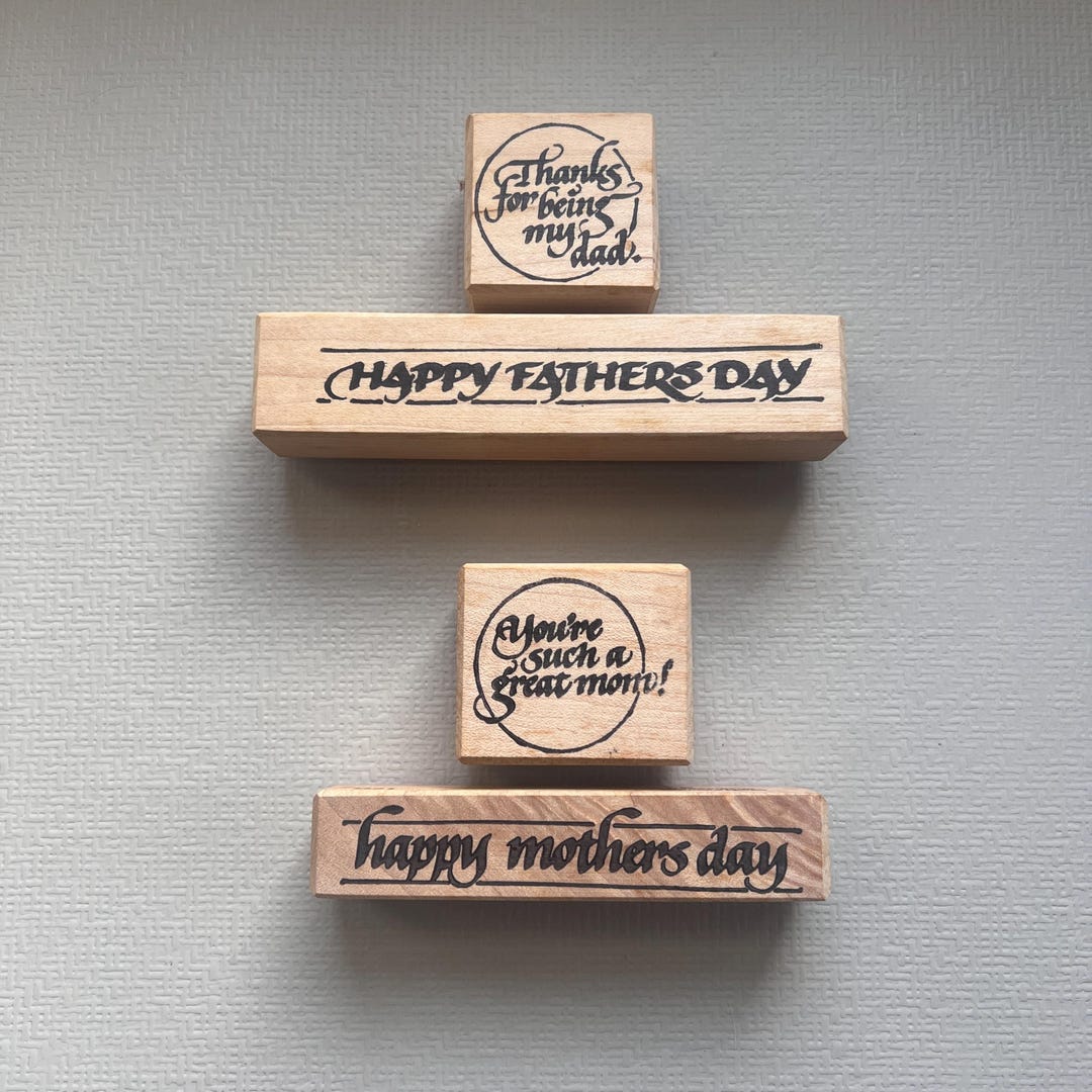 Vintage Rubber Stamp Father's Day or Mother's Day Stamp Sets From Too ...