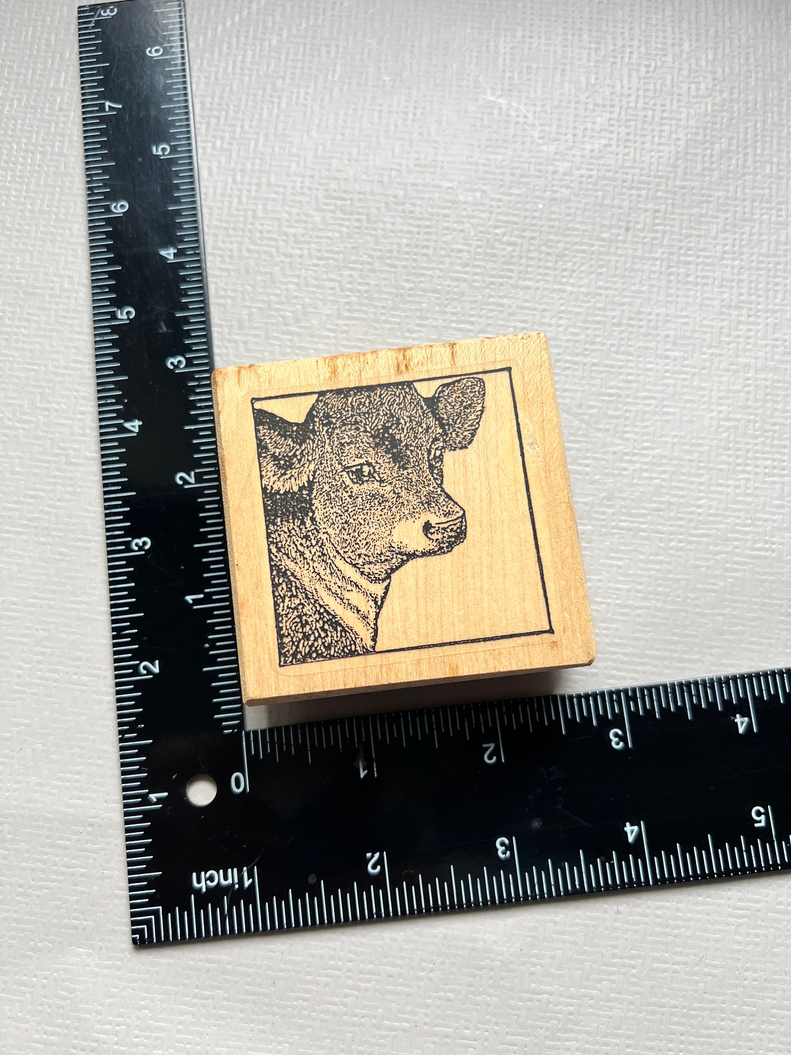 Vintage Rubber Stamp Pick Your Funny Cow Farm Animal Wood Mounted ...