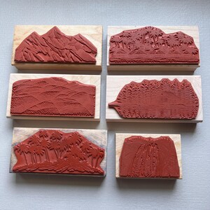 Vintage Stampscapes Outdoor Nature Landscape Cabin Scene Rubber Stamps ...