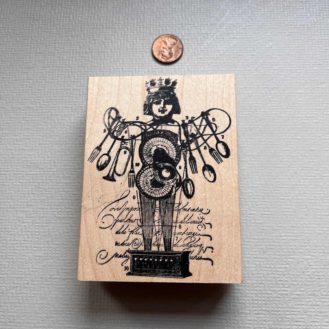 Vintage Extremely Rare Zetti Art Collage Spoon Artist Character Lady ...