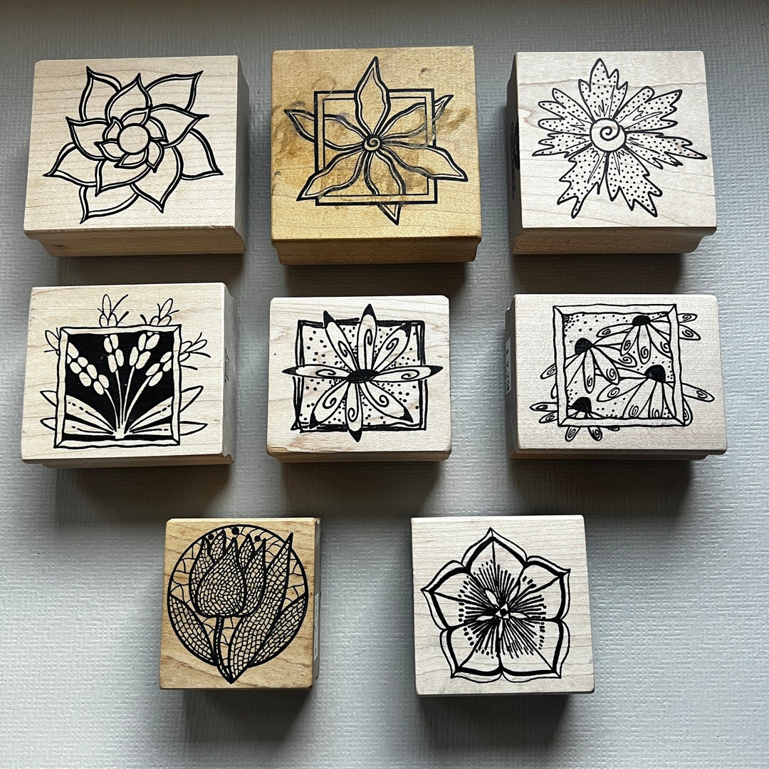 Vintage Flower Pattern Rubber Stamps From Magenta - Etsy