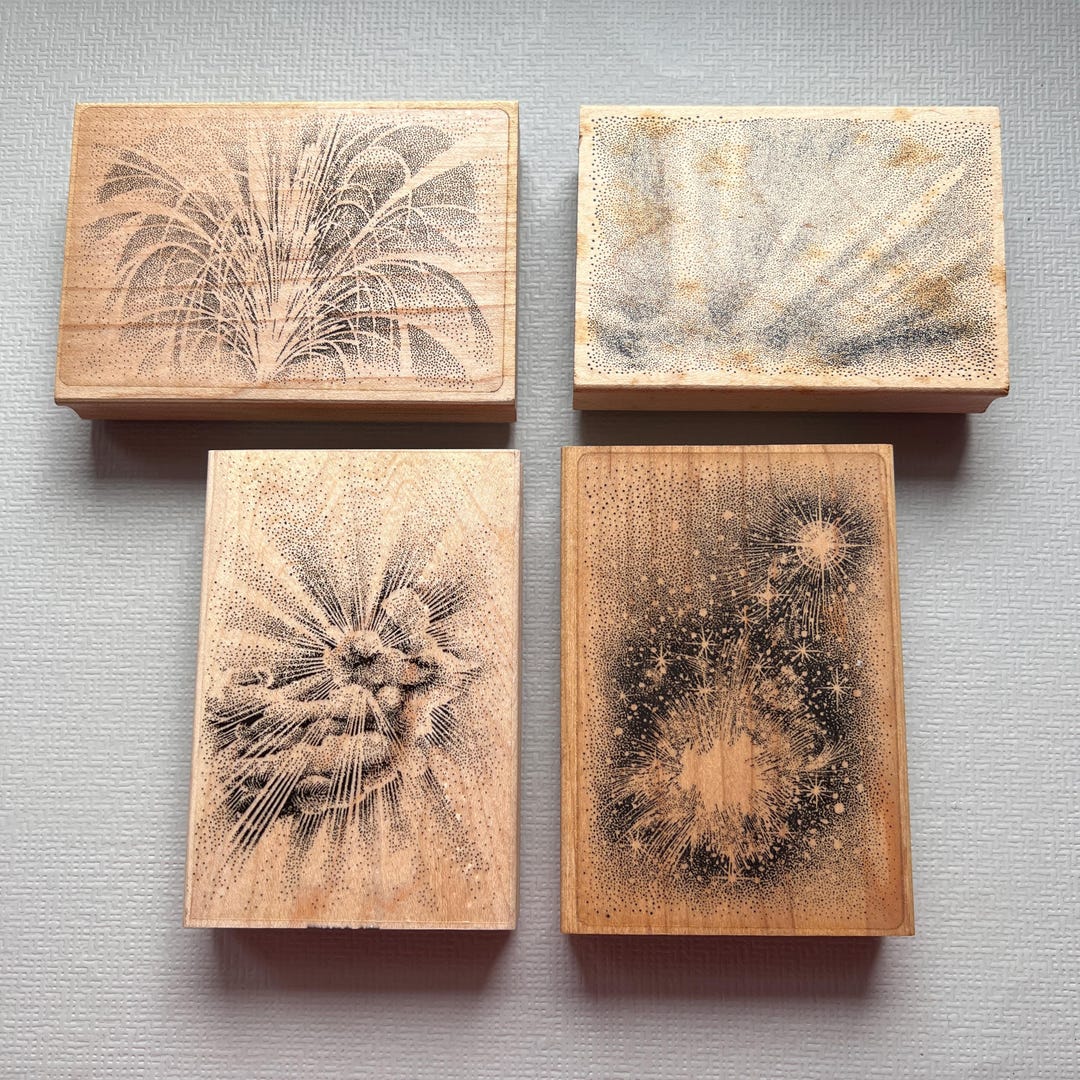 Vintage Stampscapes Outdoor Sky, Clouds or Stars Patterns Rubber Stamps ...