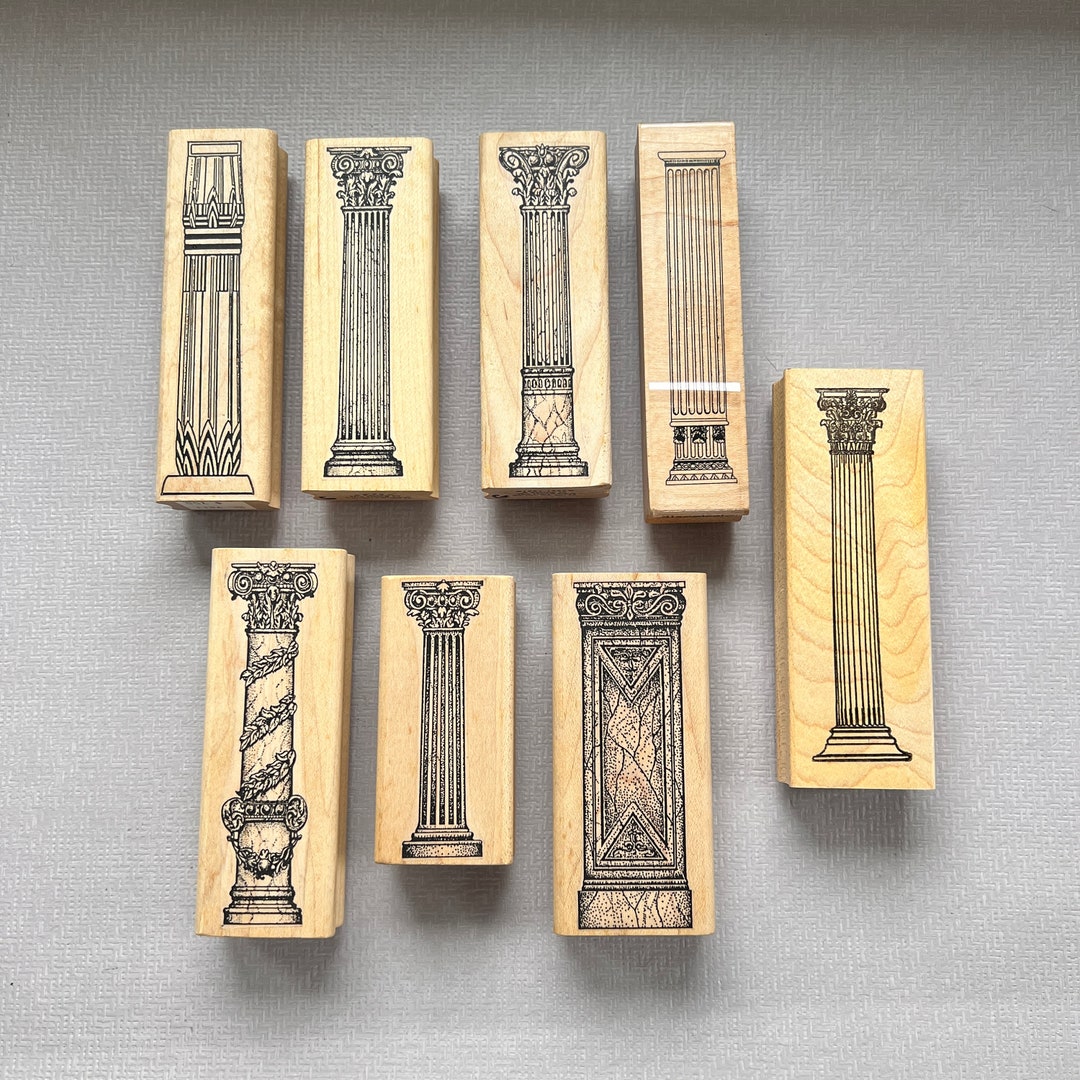 Pick Your Vintage Pillar Column Building Wood Mounted Rubber - Etsy