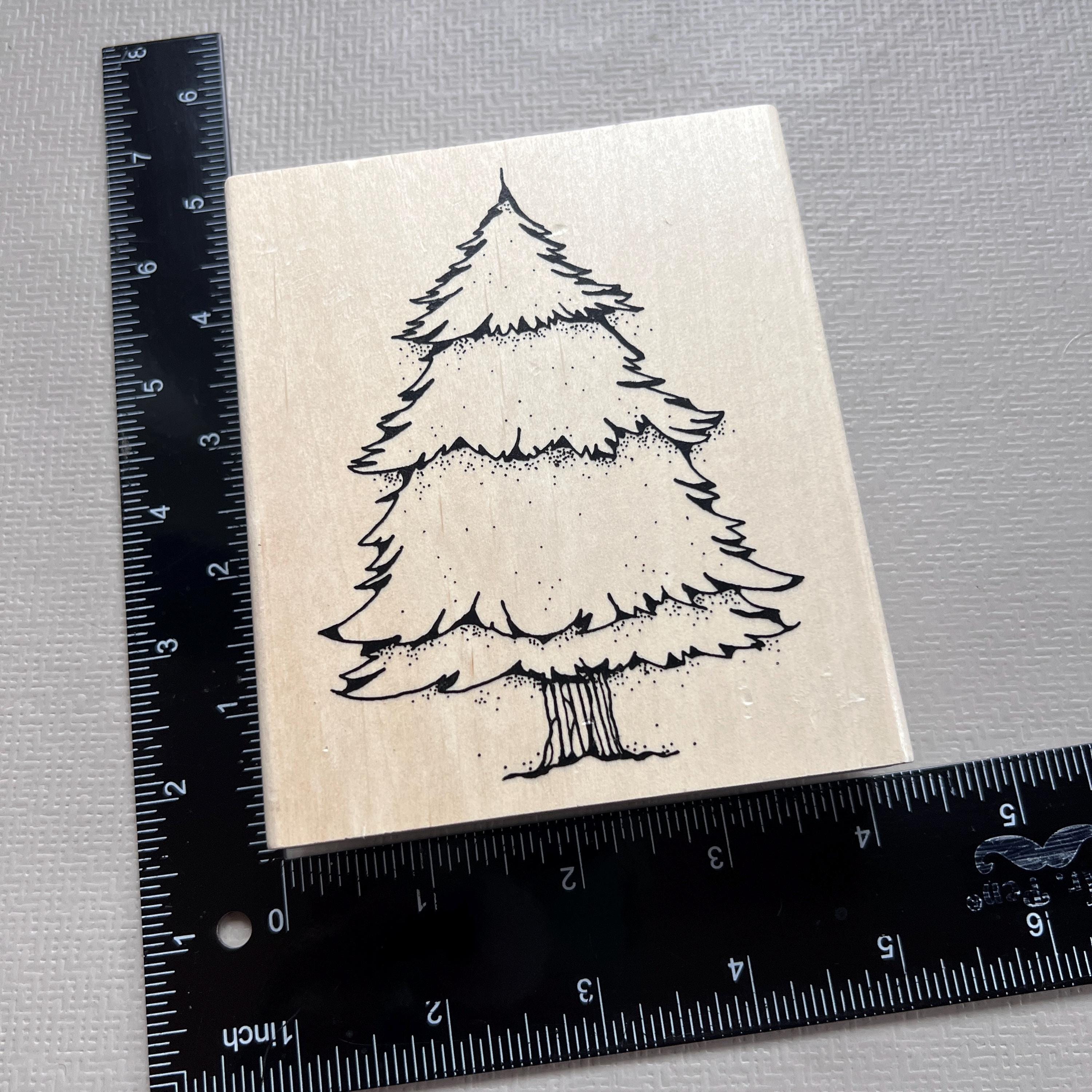 Rubber Stamps Christmas Tree Artistic Vintage Wood Mounted Stamps - Etsy
