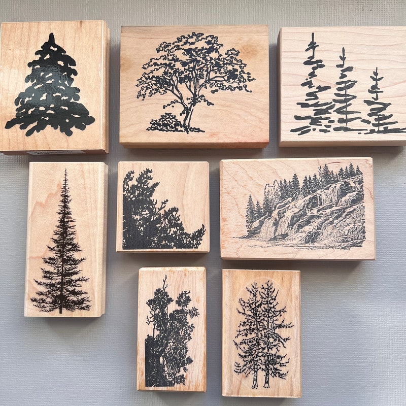 Tree Rubber Stamp - Etsy