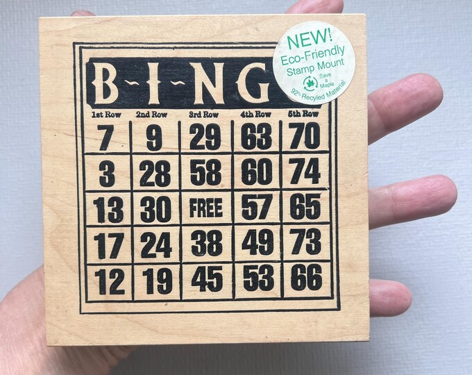 Vintage Rubber Stamp Bingo Card Wood Mounted Stamp From Judikins - Etsy
