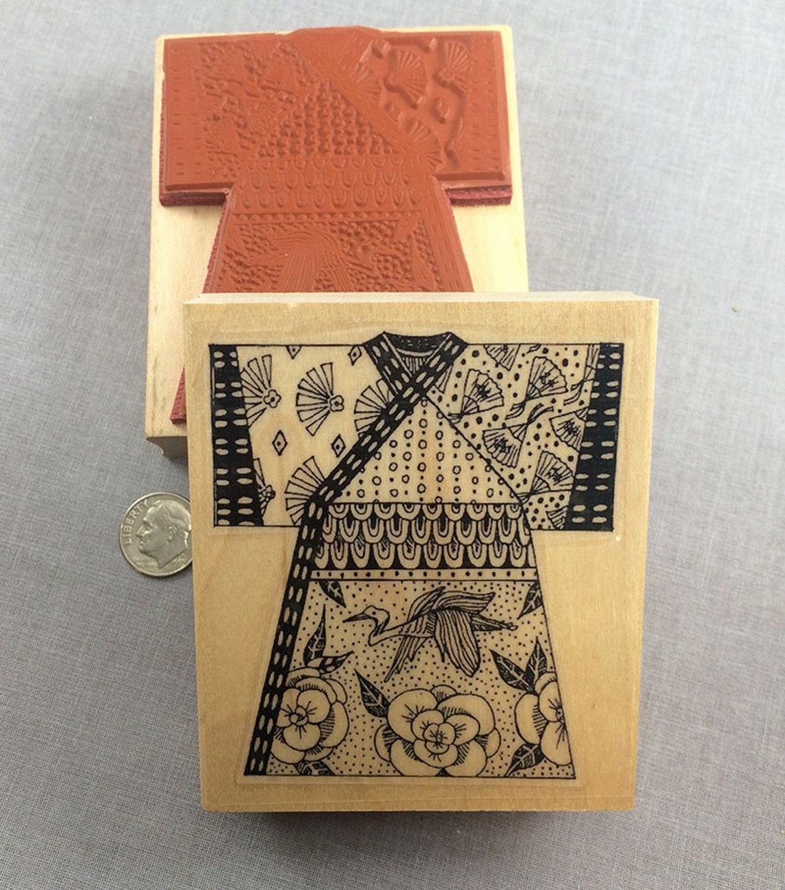 Asian Oriental Kimono Rubber Stamp - Etsy