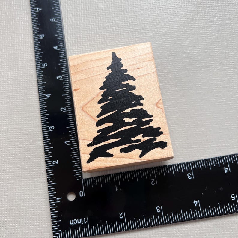 Rubber Stamps Christmas Tree Artistic Vintage Wood Mounted Stamps - Etsy
