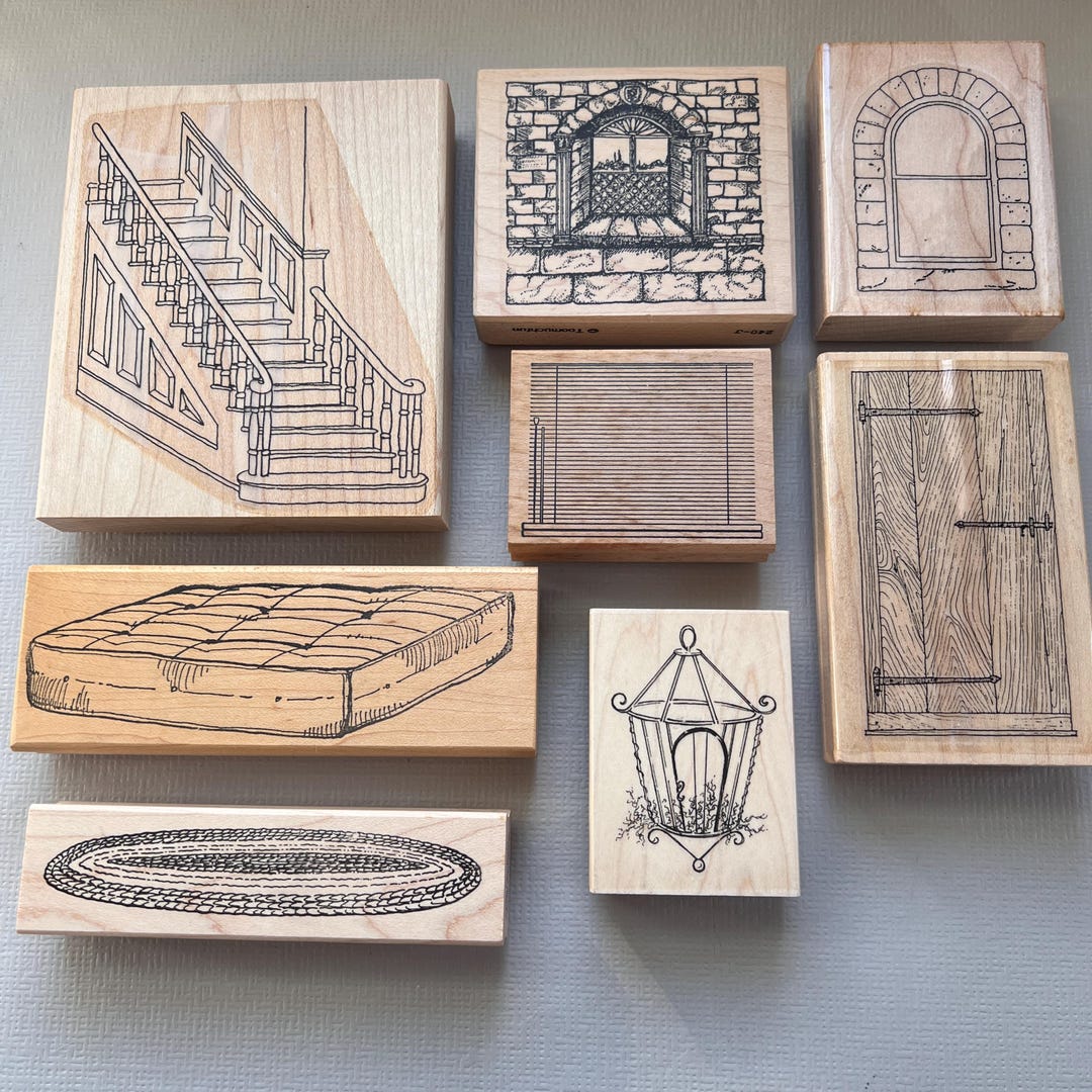 Rubber Stamp Door Window Stairs Rug Wood Mounted Rubber Stamp - Etsy