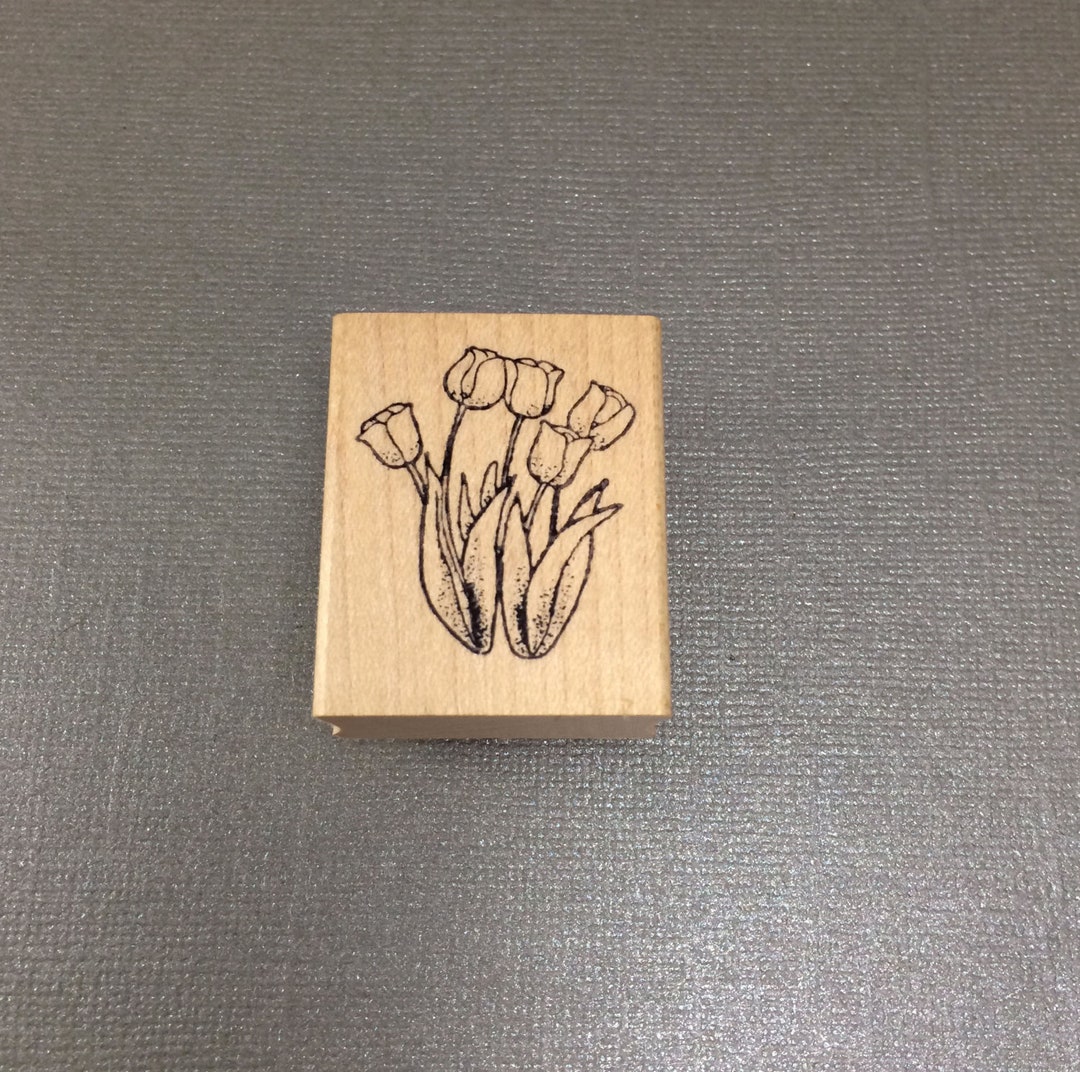 Rubber Stamp Tulips - Etsy