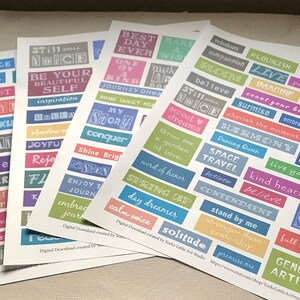 Digital Download of 4 Pages Full of White Words on Colored Background ...