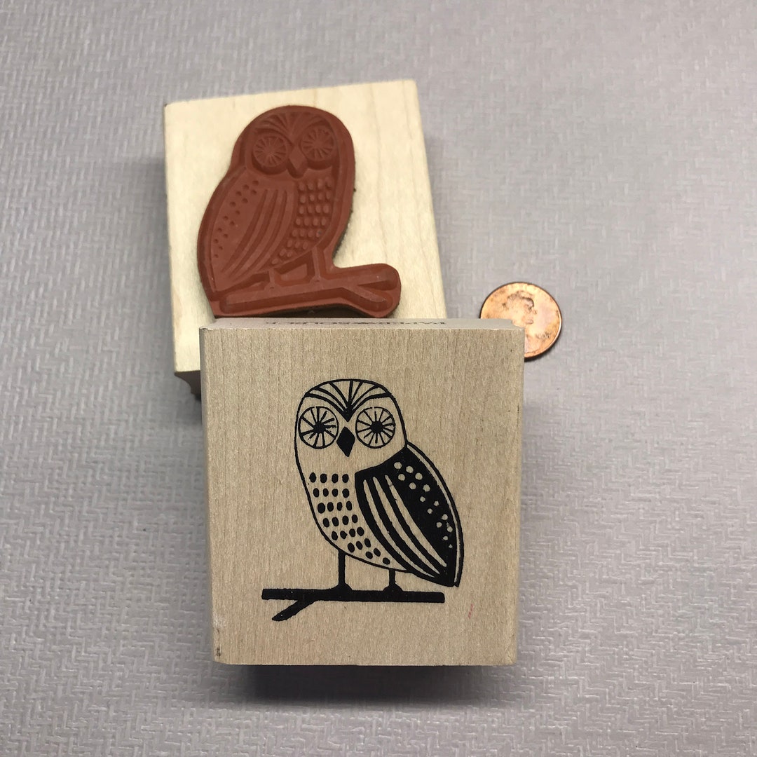 Owl Rubber Stamp Paper Source - Etsy