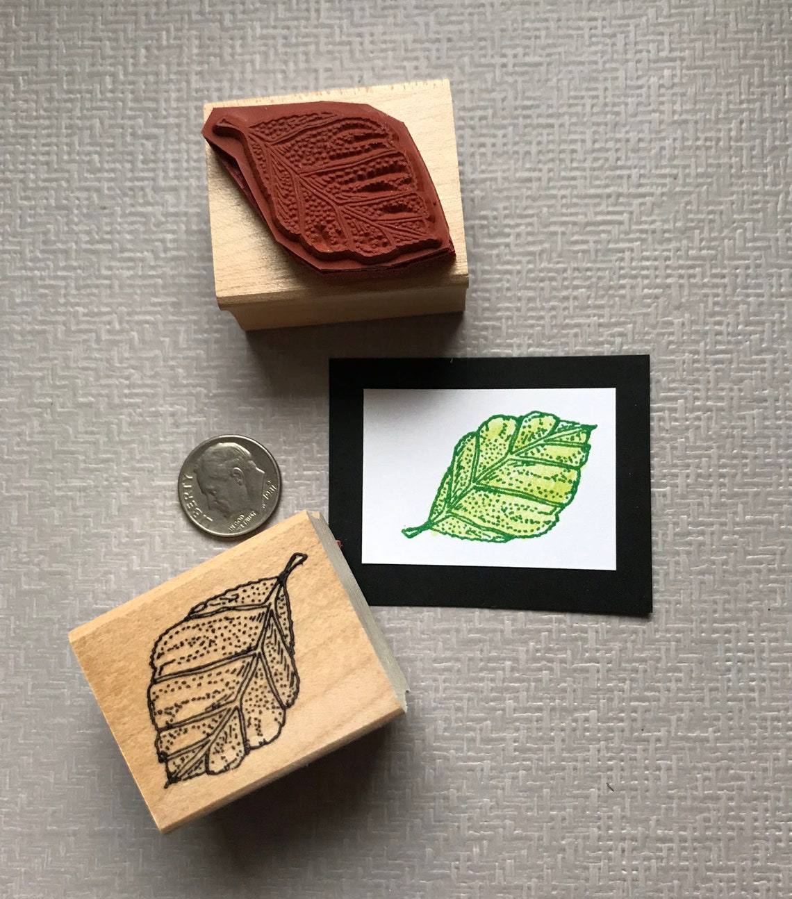 Single Leaf Rubber Stamp - Etsy