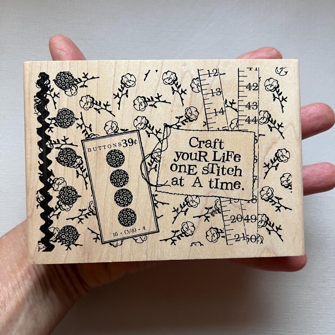 Rubber Stamp Sewing Collage Vintage Rubber Stamp From Inkadinkado Dawn ...