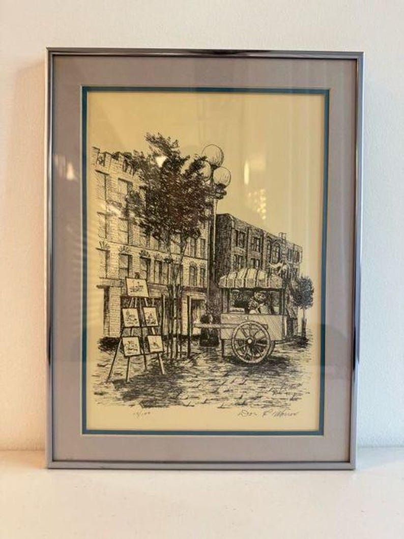 Vintage Don R. Morrow Seattle Street Scene Print (78/100) Mid Century ...
