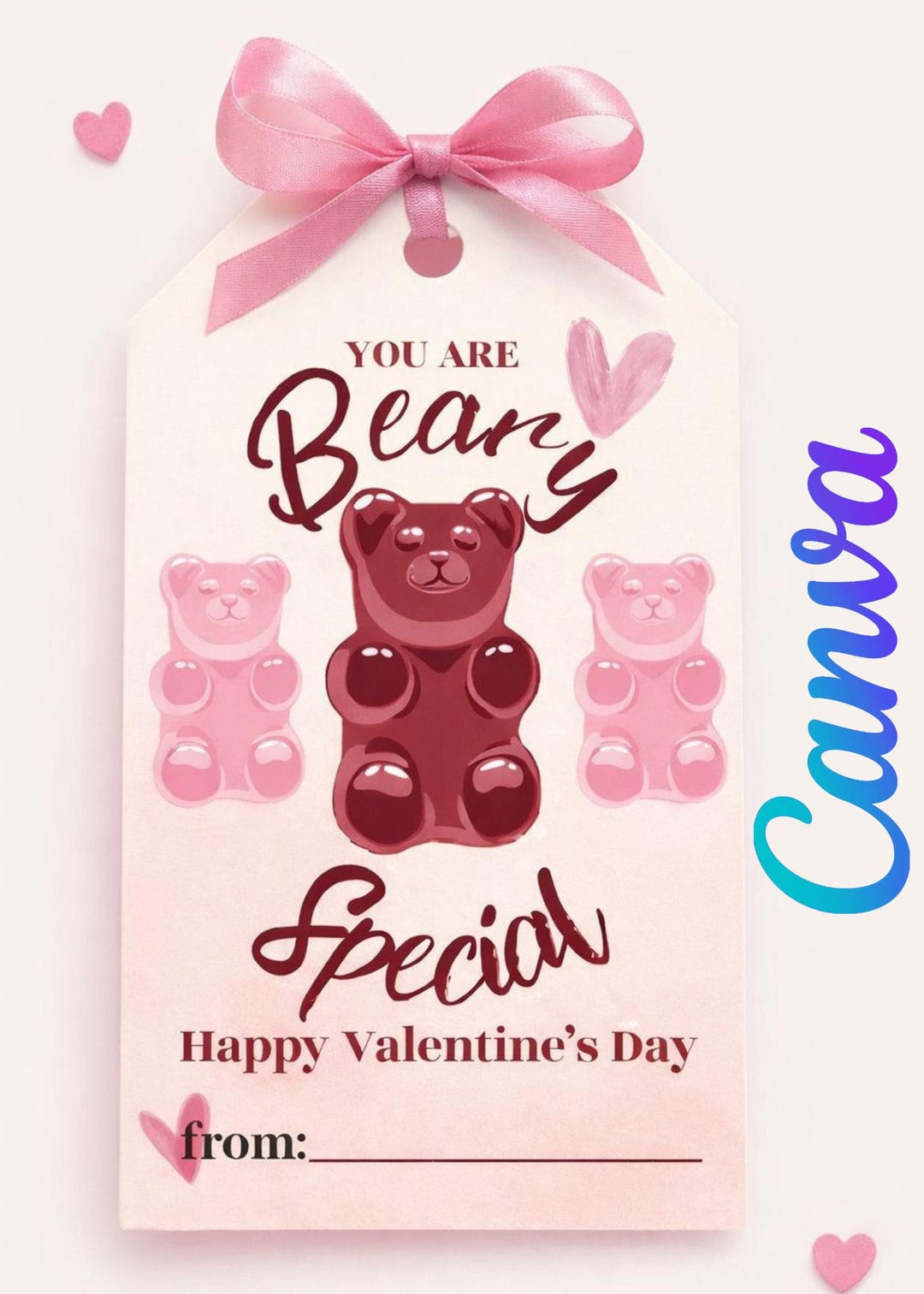 Editable Valentine Gift Tags Canva – You Are Beary Special – Kids ...
