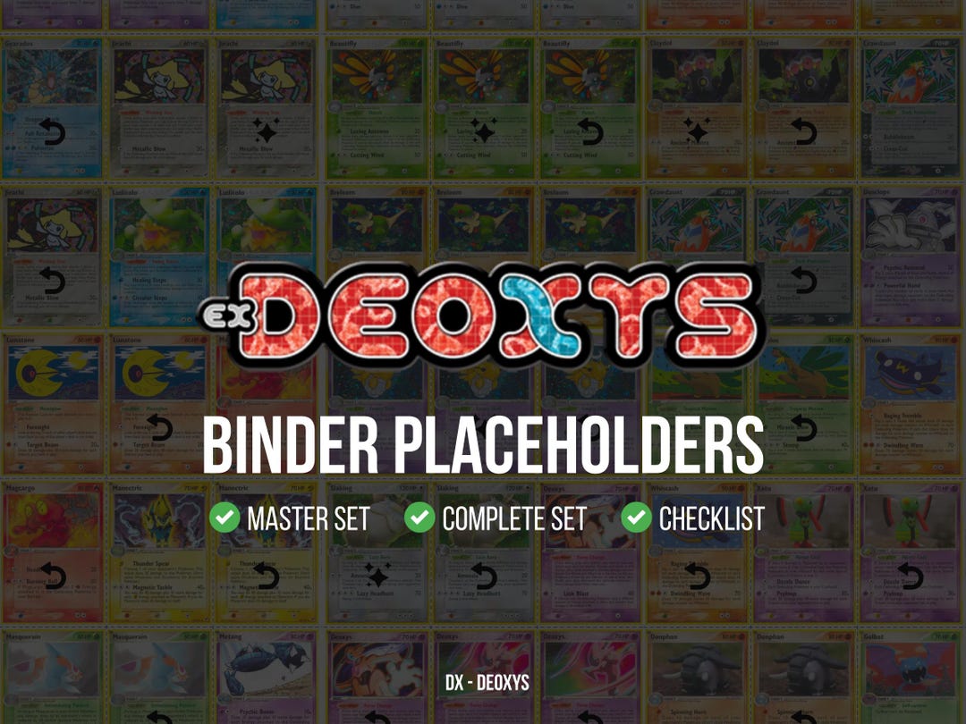 EX: Deoxys Set, 5 in 1 Binder Placeholders (digital Download) - Etsy