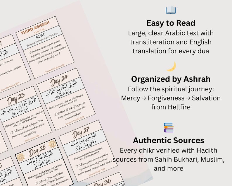 Ramadan Daily Dhikr Planner | Guided Zikr Calendar (printable PDF A4 ...