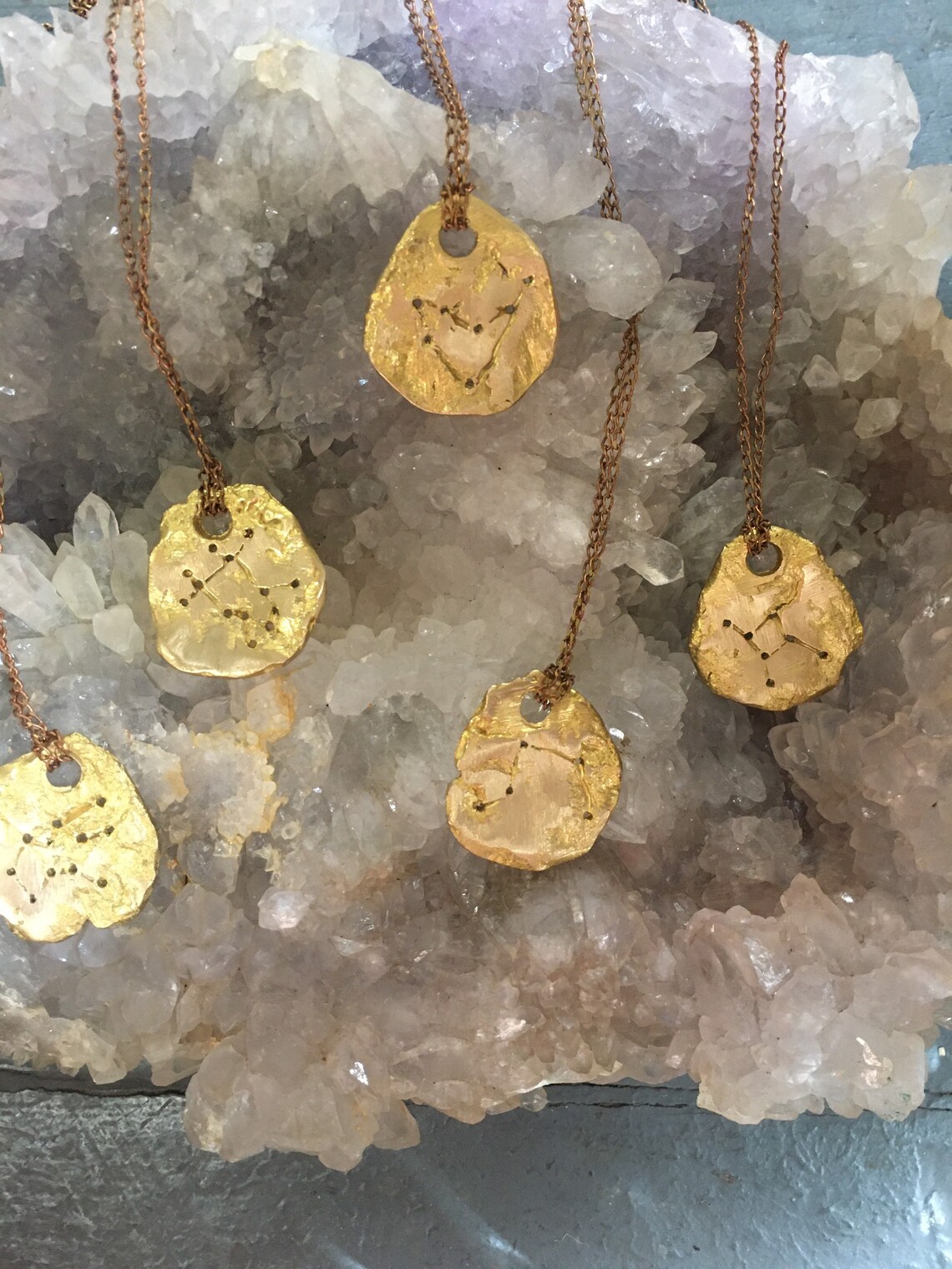 Constellation Rustic Pendant Hand Made Zodiac Signs Necklace - Etsy