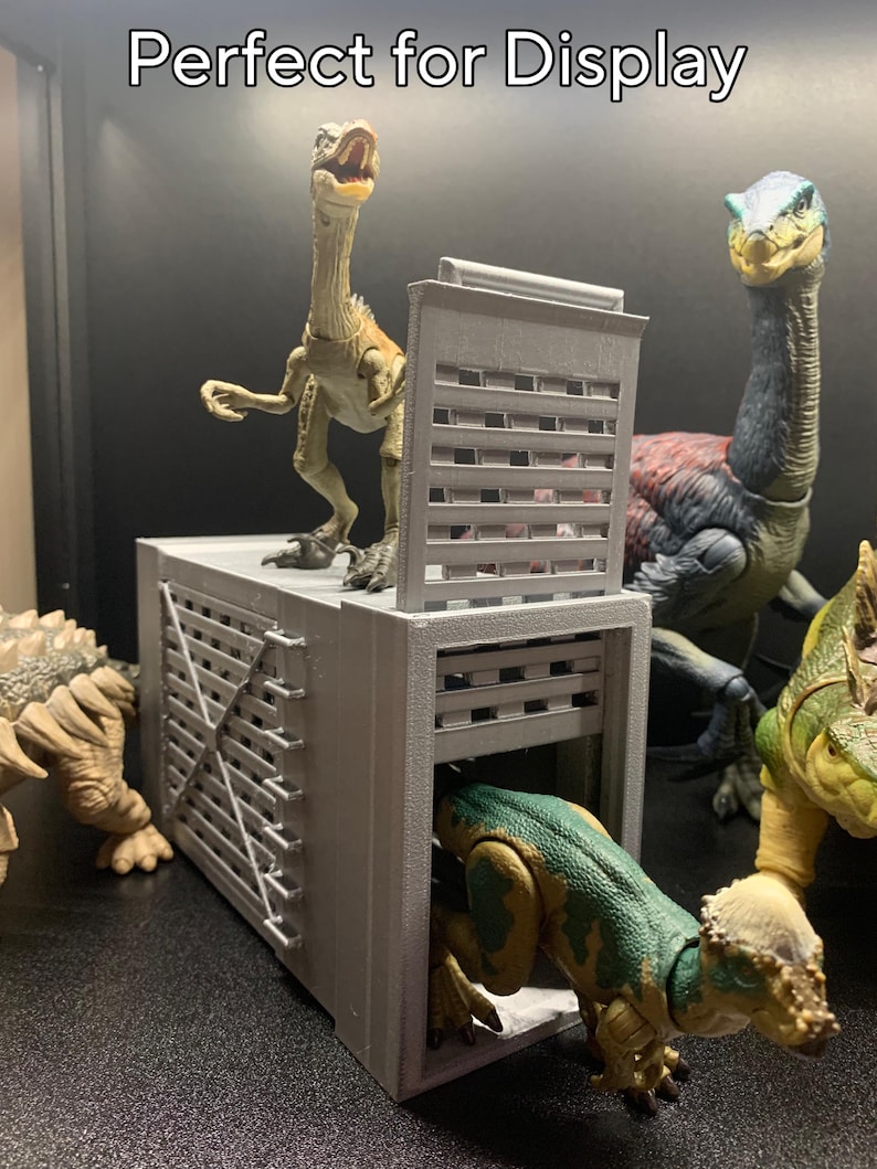 Jurassic Style Raptor Cage Crate for Dinosaur Figures – 3D Printed ...