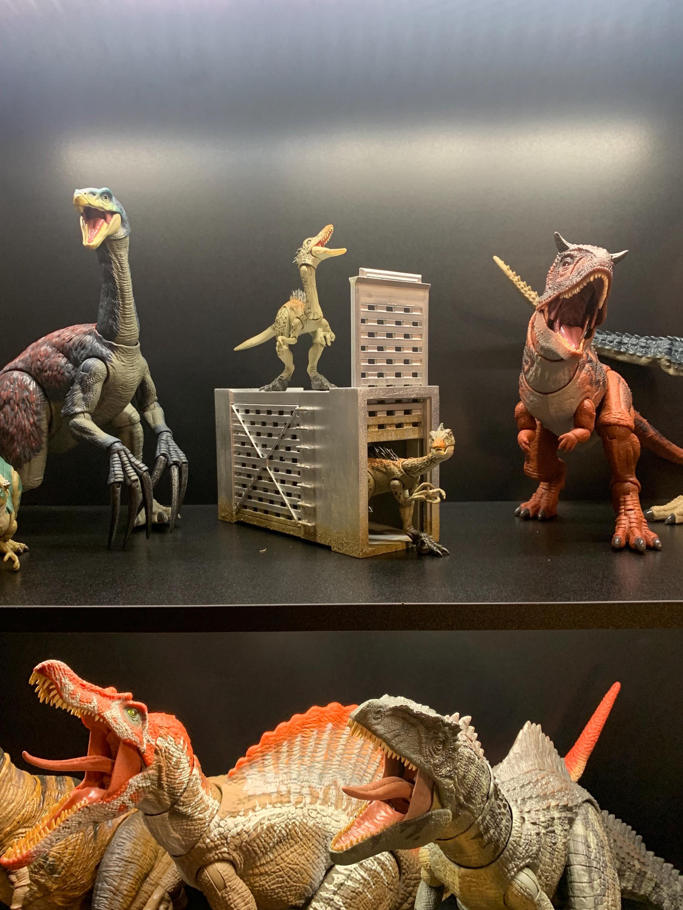 Industrial Dinosaur Containment Cage Display – Weathered Steel Effect ...