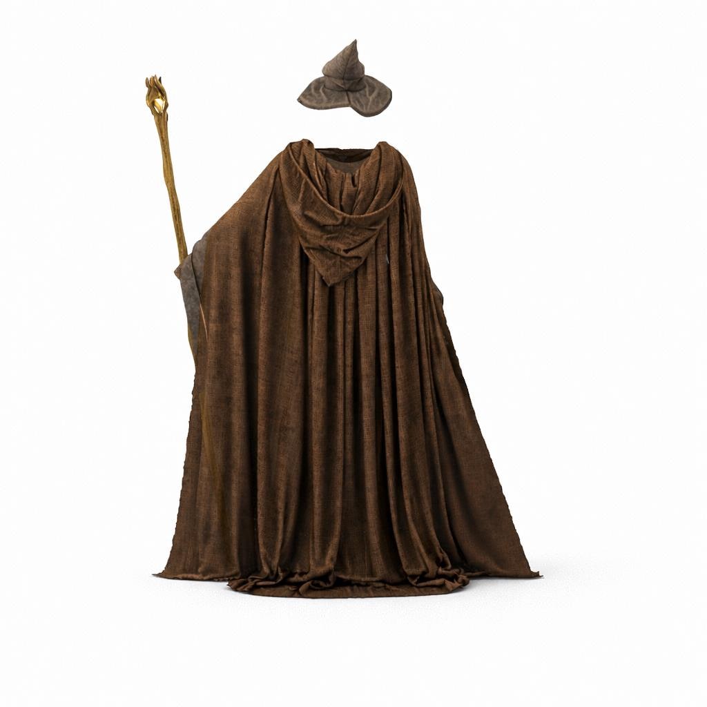 Wizard Gray Costume for Men | Medieval Mage Robe Cloak & Hat Set ...