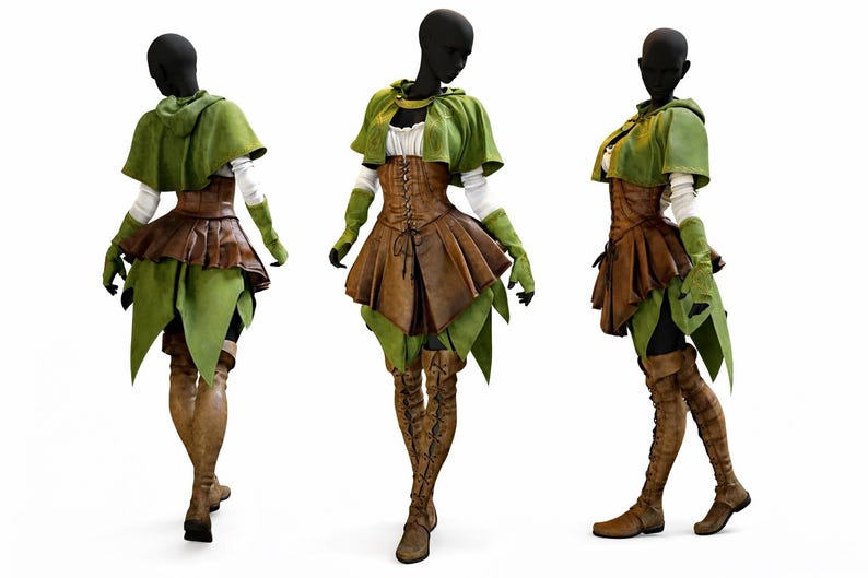 Renaissance Corset Dress With Hooded Cape – Medieval Fantasy Costume - Etsy