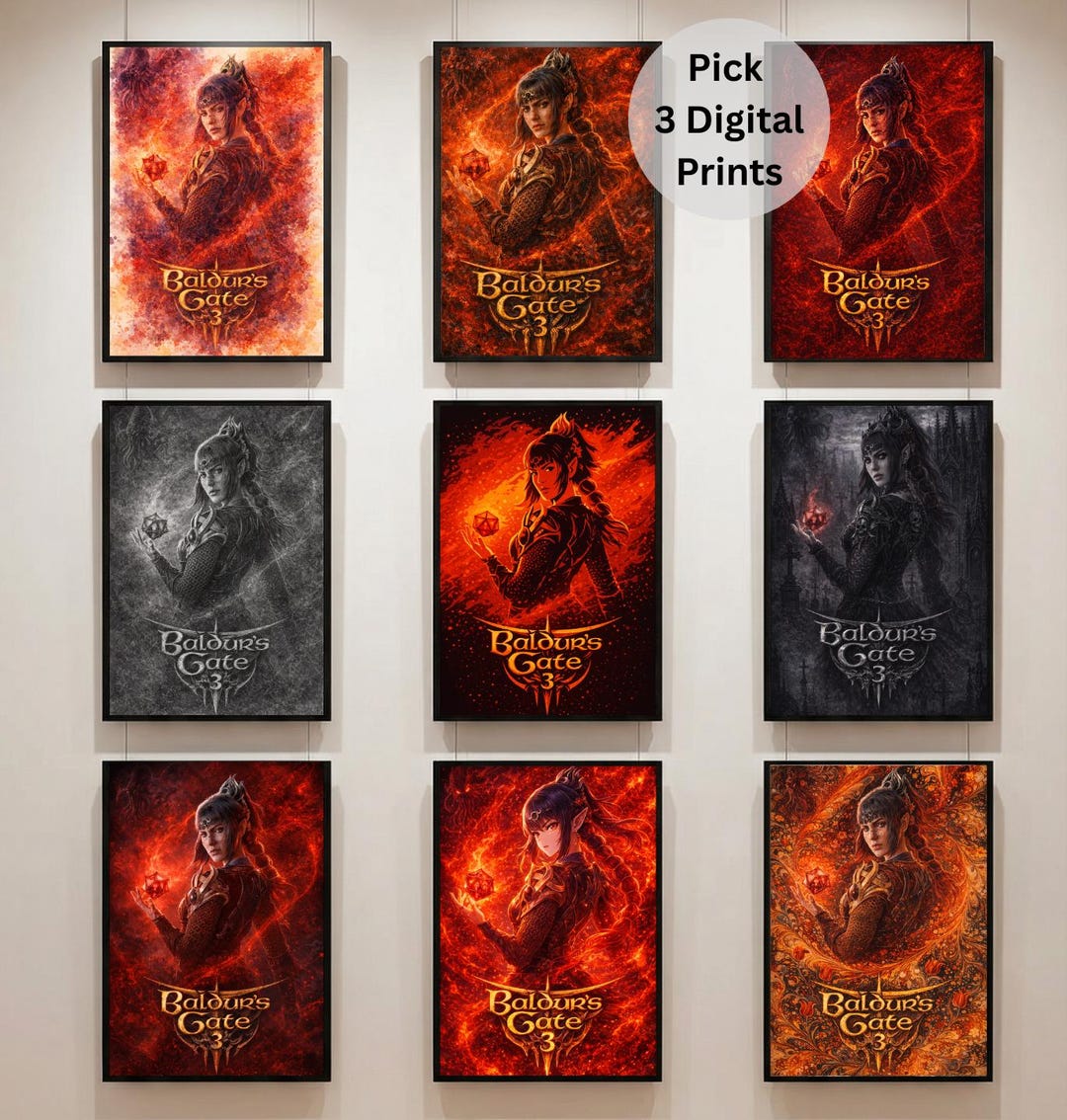 Baldurs Gate 3 Poster Set • Baldurs Gate 3 Print • Baldurs Gate Poster ...