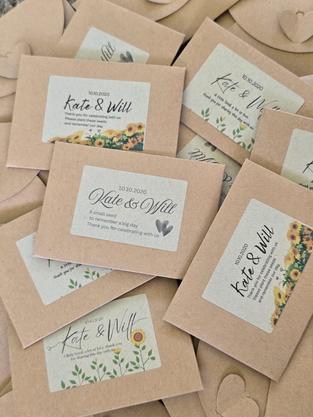 Personalised Seed Wedding Favours – Plant a Memory Sunflower Seeds ...