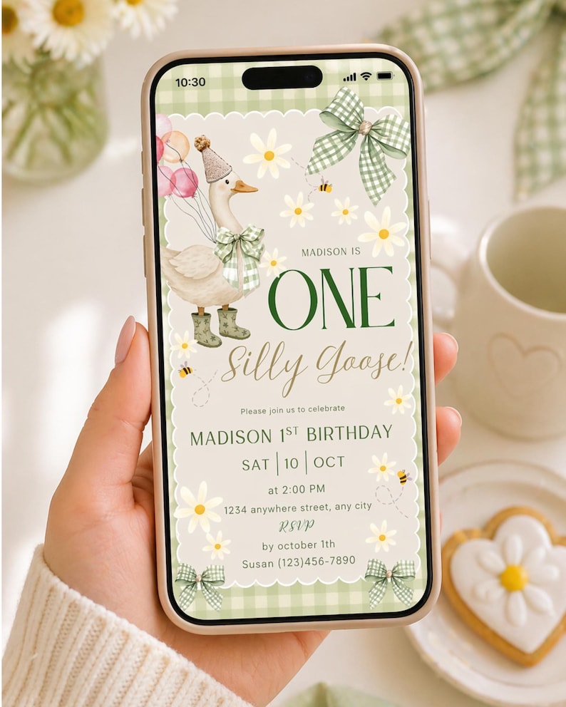Editable Silly Goose Birthday Invitation, Green, INSTANT DOWNLOAD - Etsy