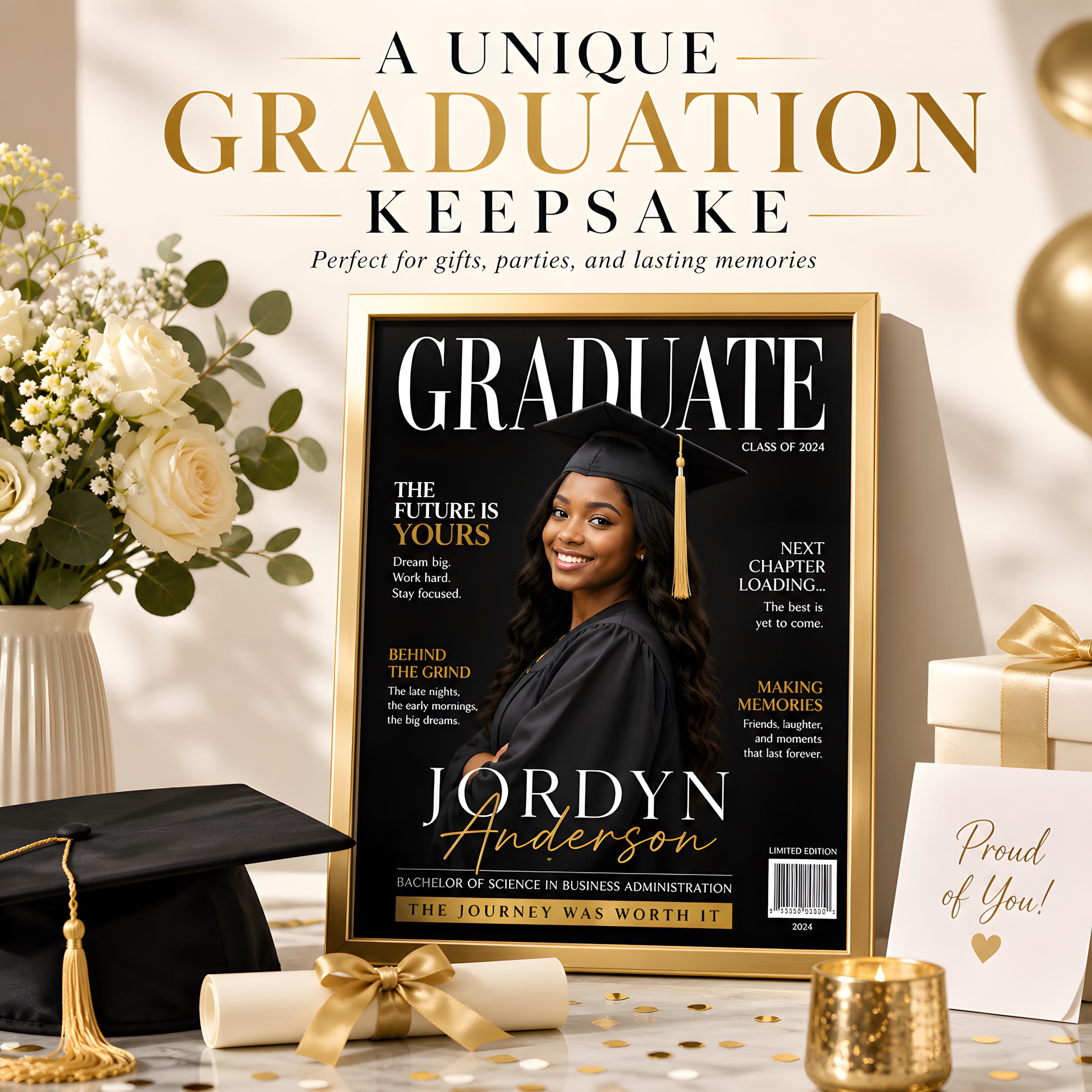 Custom Graduation Magazine Cover, Personalized Senior Poster, Class of ...