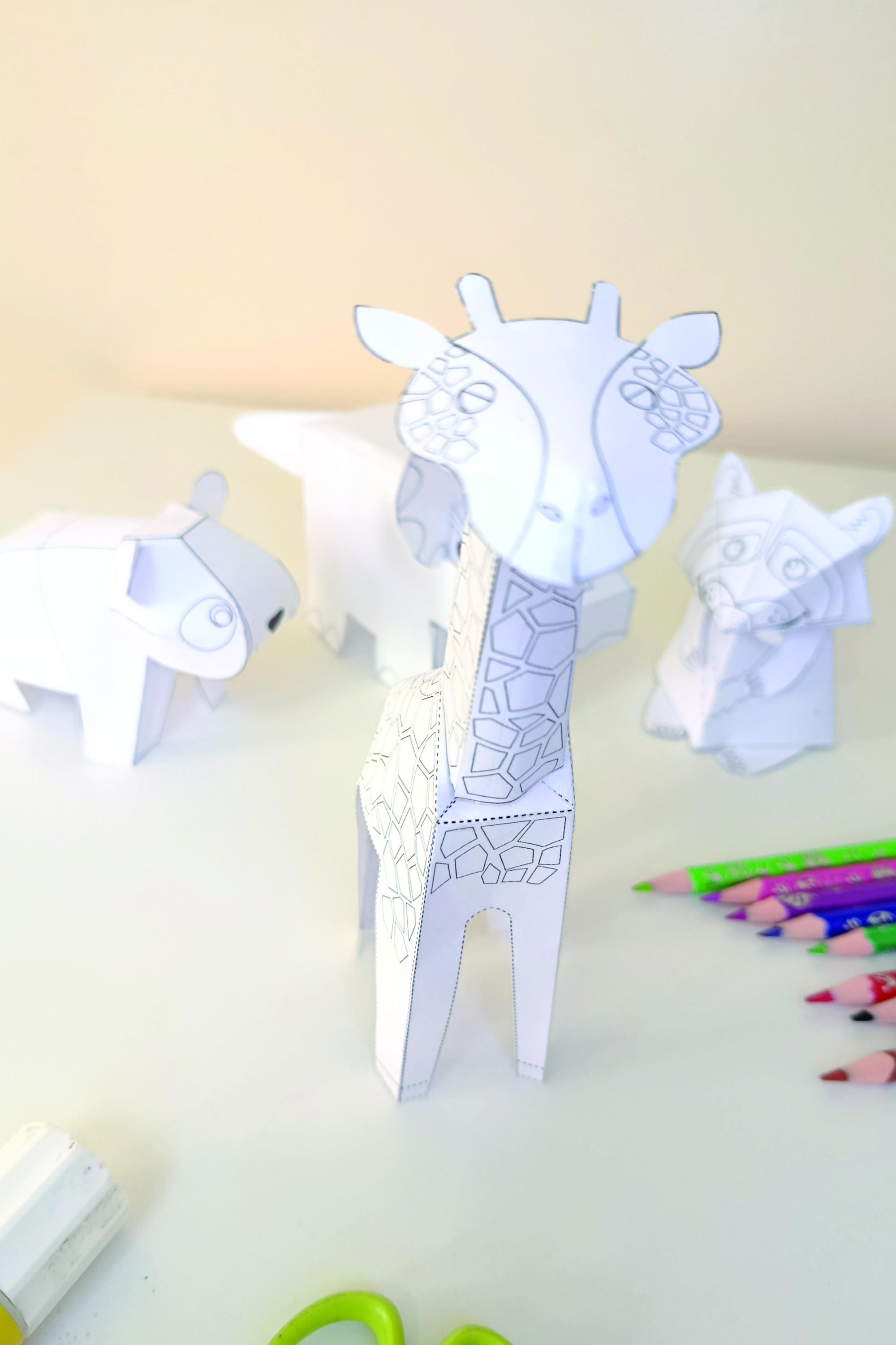 Printable 3D Paper Animal Crafts – Color, Cut & Glue Kids Activity ...