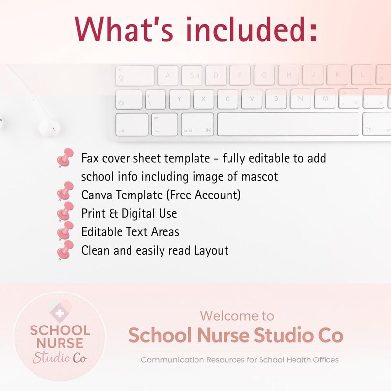 School Nurse Fax Cover Sheet | Health Office Fax Template | Medical Fax ...