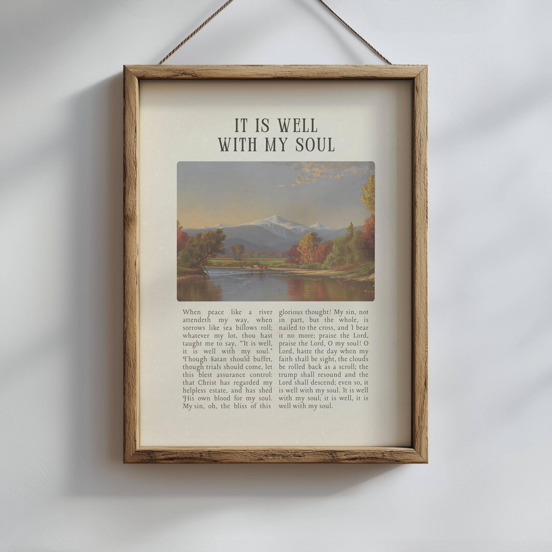 It is Well With My Soul Hymn Print: Classic Christian Wall Art (large ...