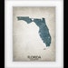 Florida Custom State Map Art Print Florida Home Town Love Map Choose ...