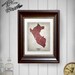 Peru Map Art Print Home Town Heart Map Original Custom Art Print ...