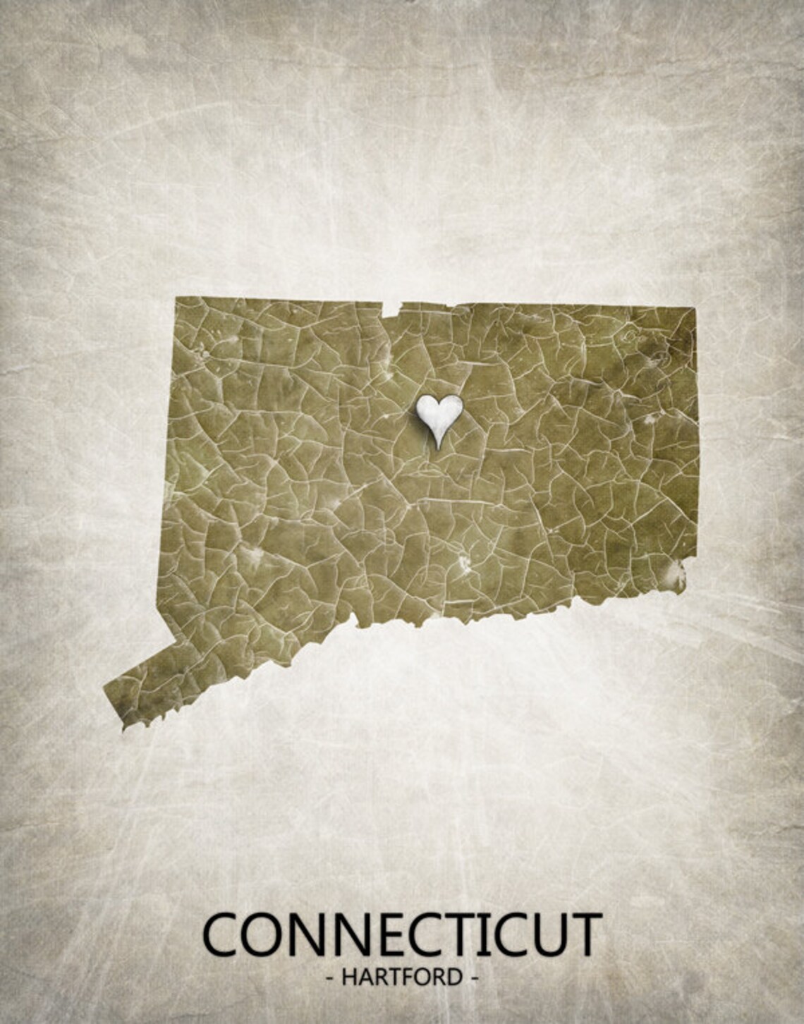 Connecticut State Custom Map Art Print Home is Where the - Etsy