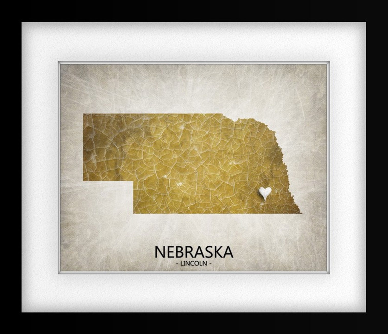 Nebraska State Map Artwork Print Original Custom Map Art | Etsy