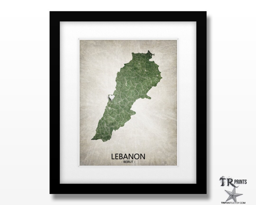 Lebanon Map Print Home is Where the Heart is Love Map Original Custom ...