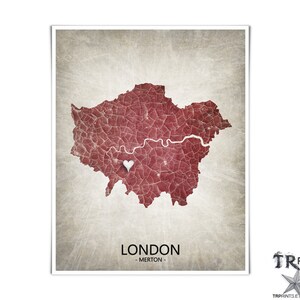 London England UK Map Print Home is Where the Heart is Love Map Custom ...