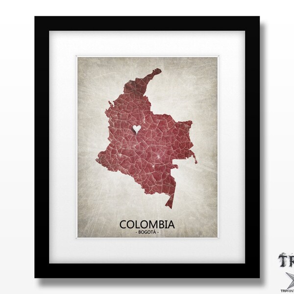 Colombia Map - Etsy
