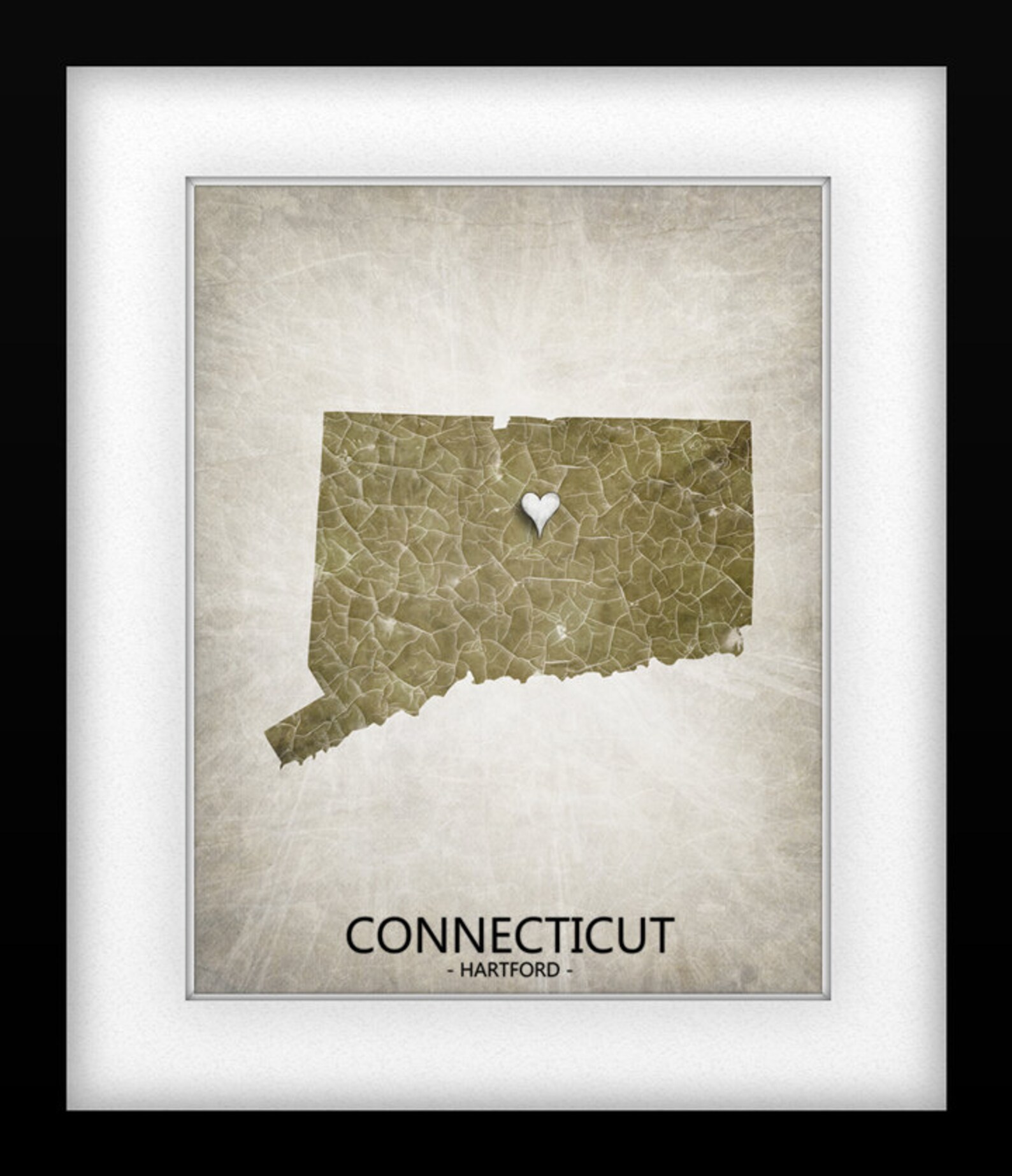 Connecticut State Custom Map Art Print Home is Where the - Etsy
