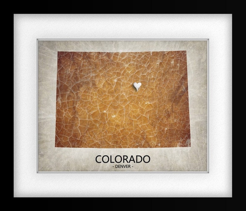 Colorado State Map Art Print Home Is Where The Heart Is | Etsy