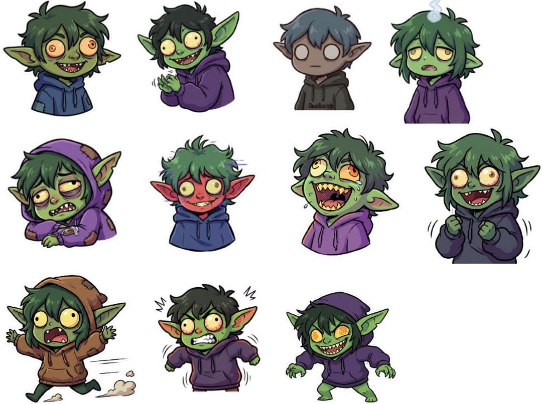 Unhinged Goblin Twitch Emotes – Feral Gremlin Chat Emote Pack for ...