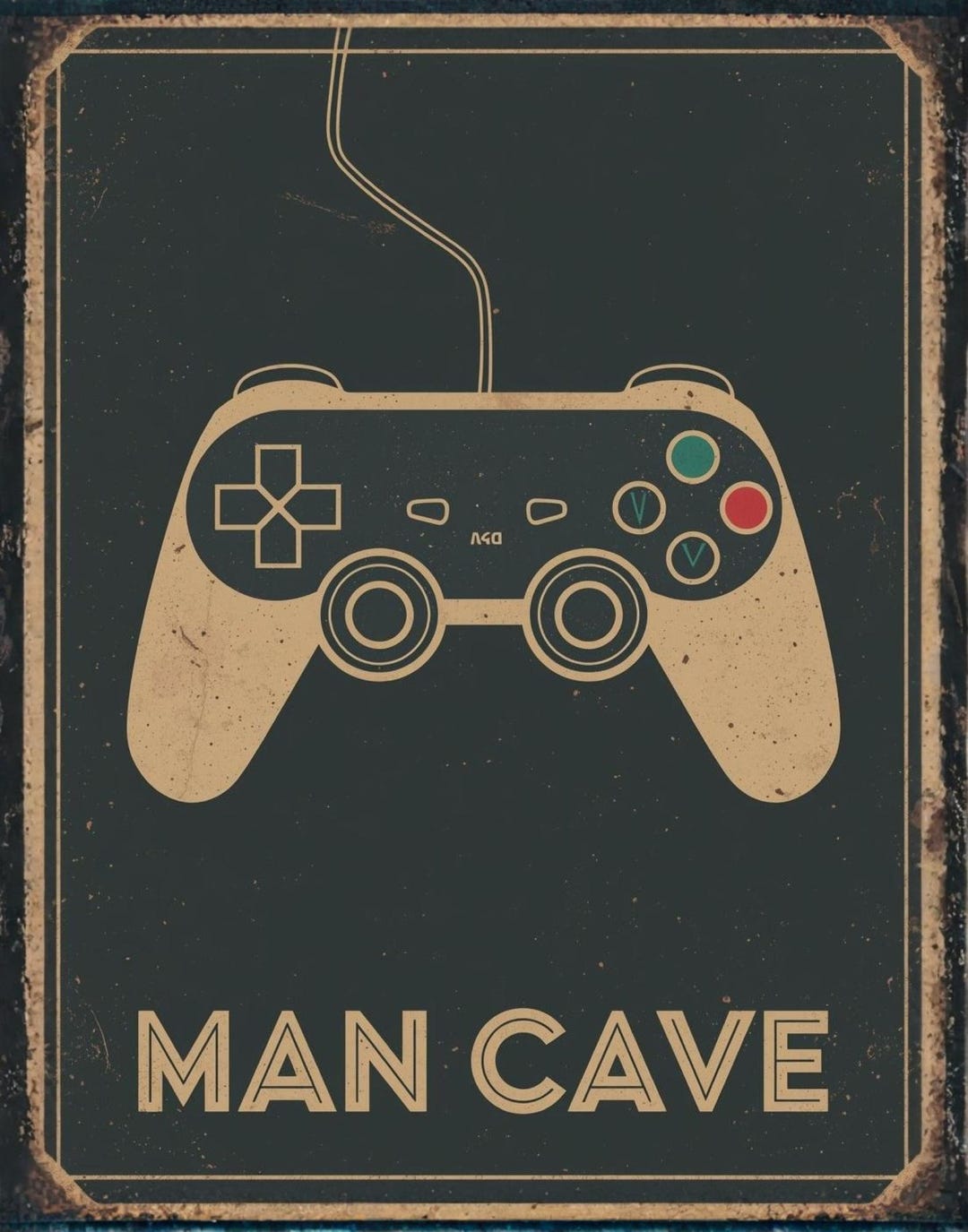 Retro Game Controller Art | Modern Vintage Man Cave Decor (digital ...